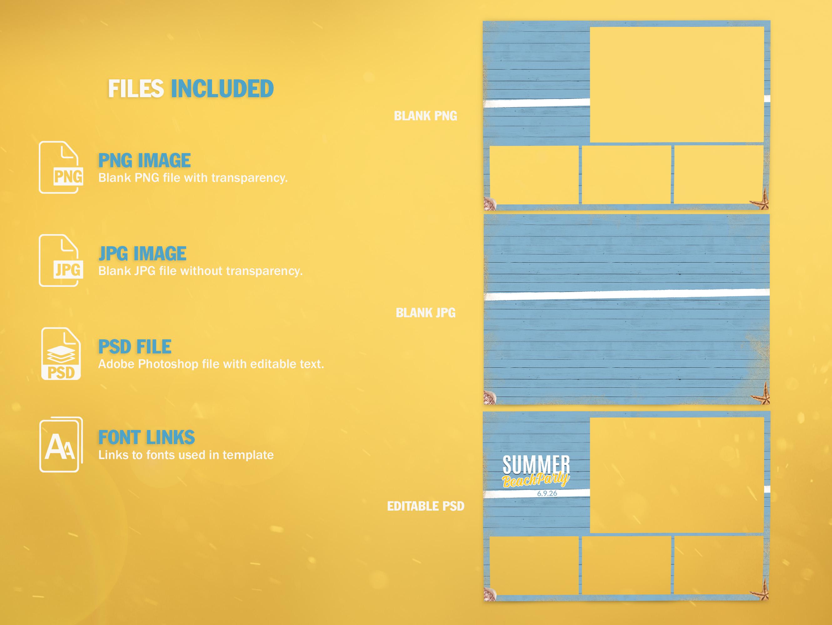 Summer Photo Booth Template, Beach Wedding, Birthday Beach Party ...