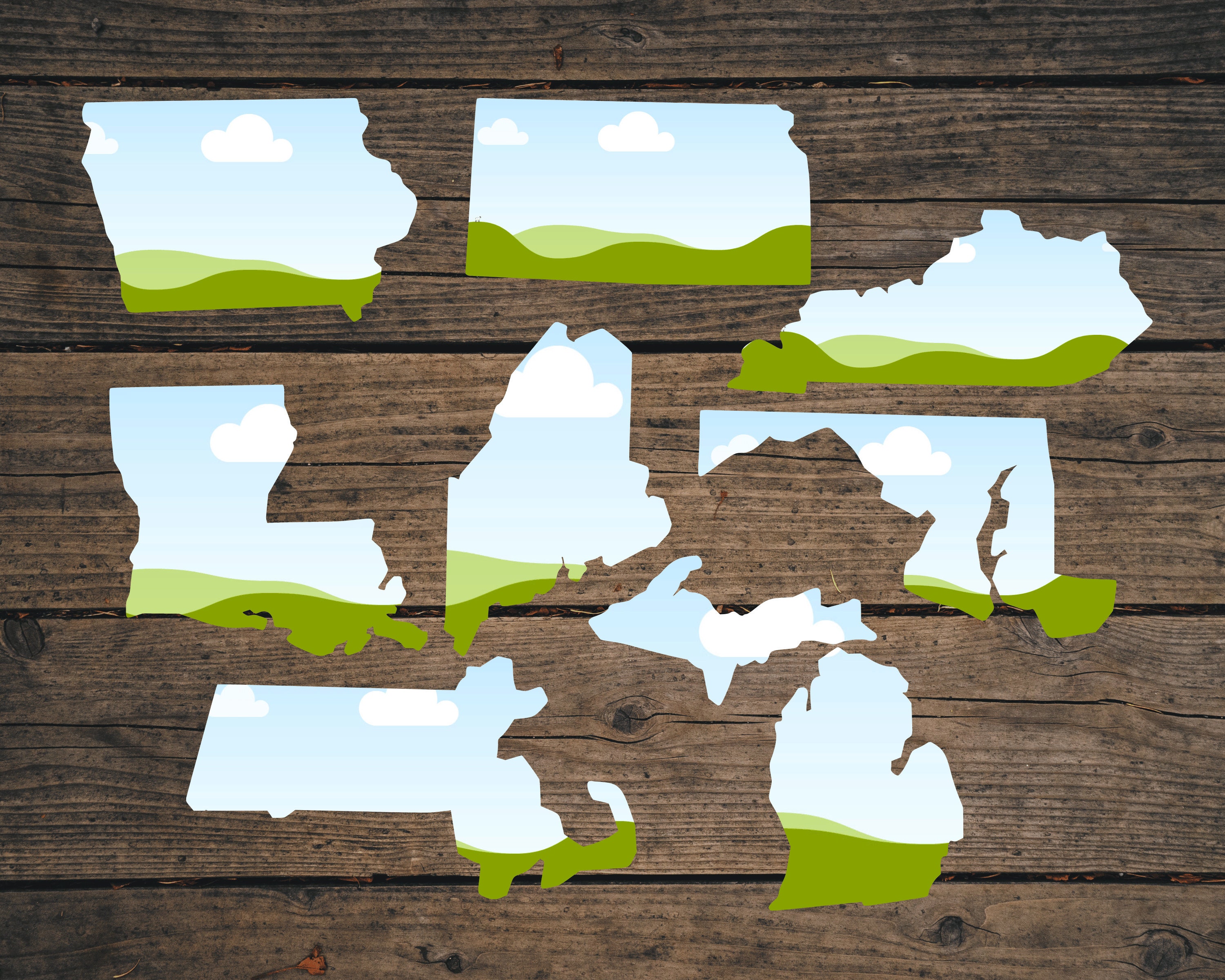 50 States Canva Frames, USA States & Washington D.C. Custom Canva ...