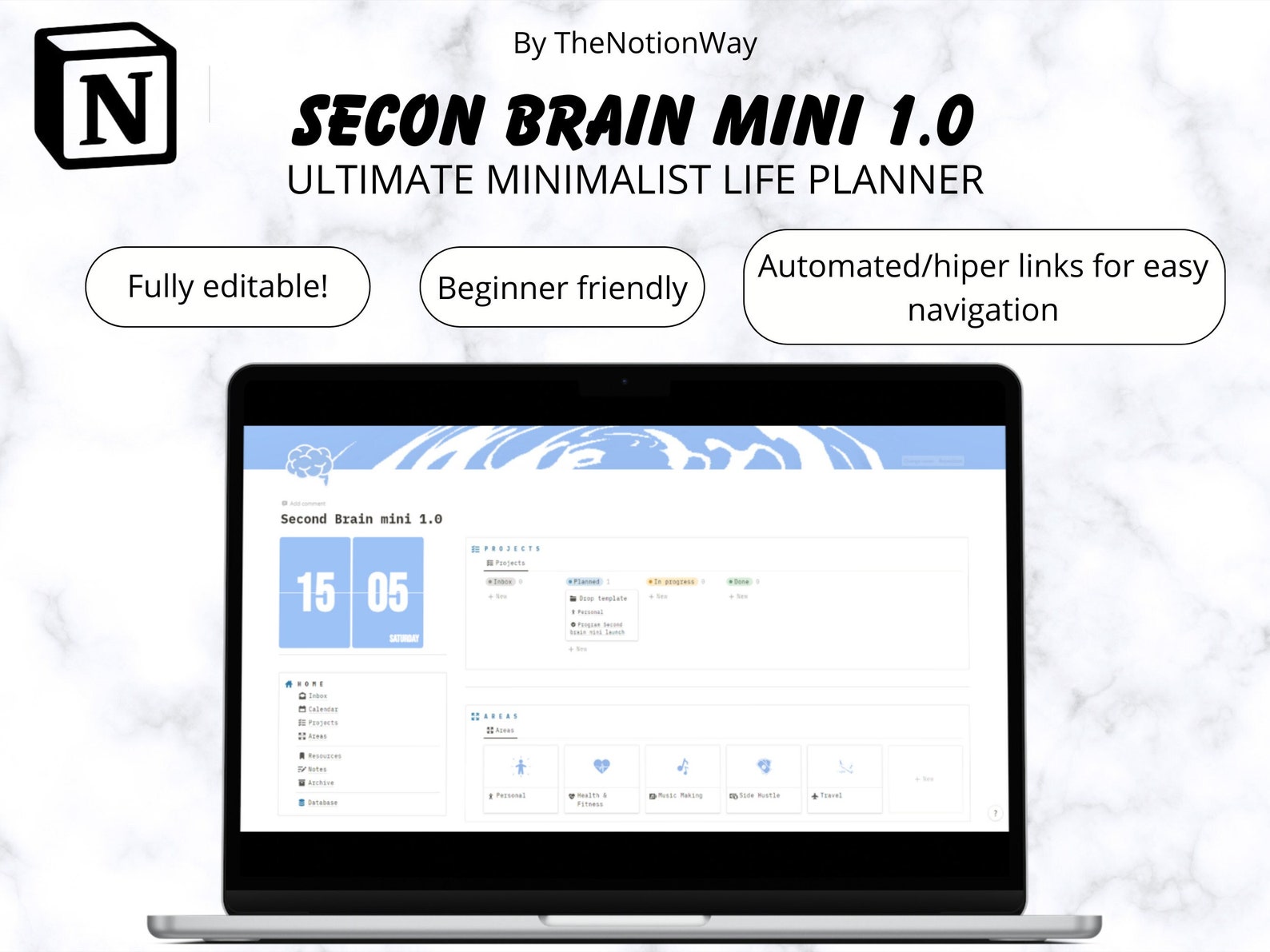 Notion Second Brain, Notion Dashboard, Notion Template 2023, Notion ...