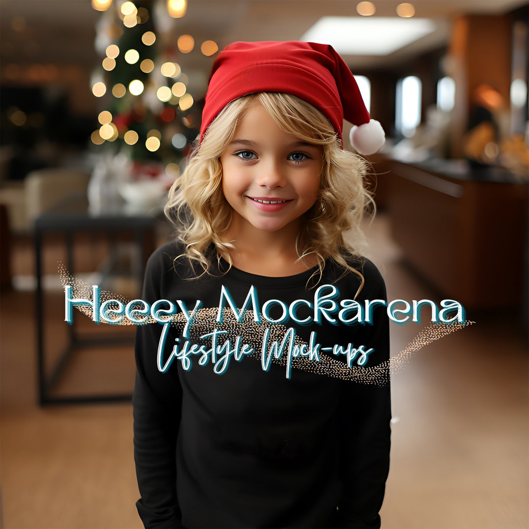 GENERIC KIDS BLACK Sweatshirt Mockup for Christmas Female - Etsy