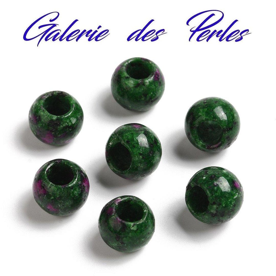 RUBY ZOISITE 12mm Large Holes Natural Stone Gemstone Bead Round ...