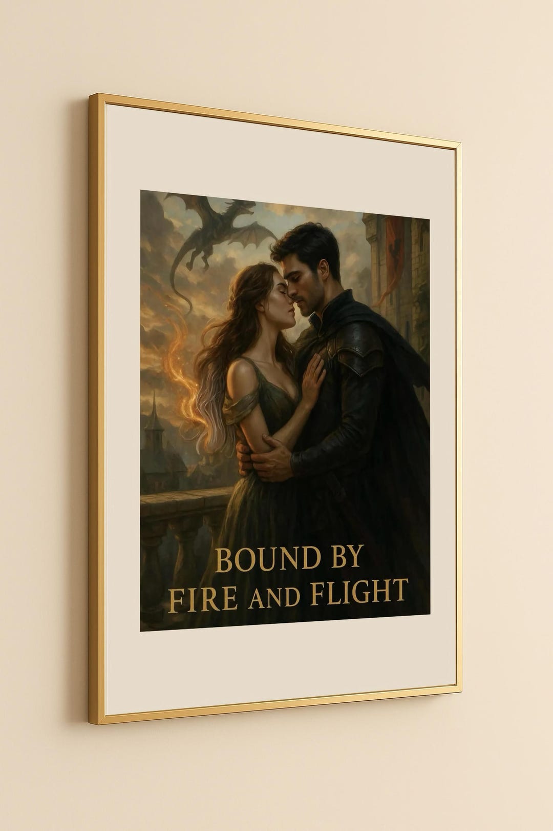 Romantic Fantasy Art Print A4 A3 | Dragon Rider Couple Wall Decor ...