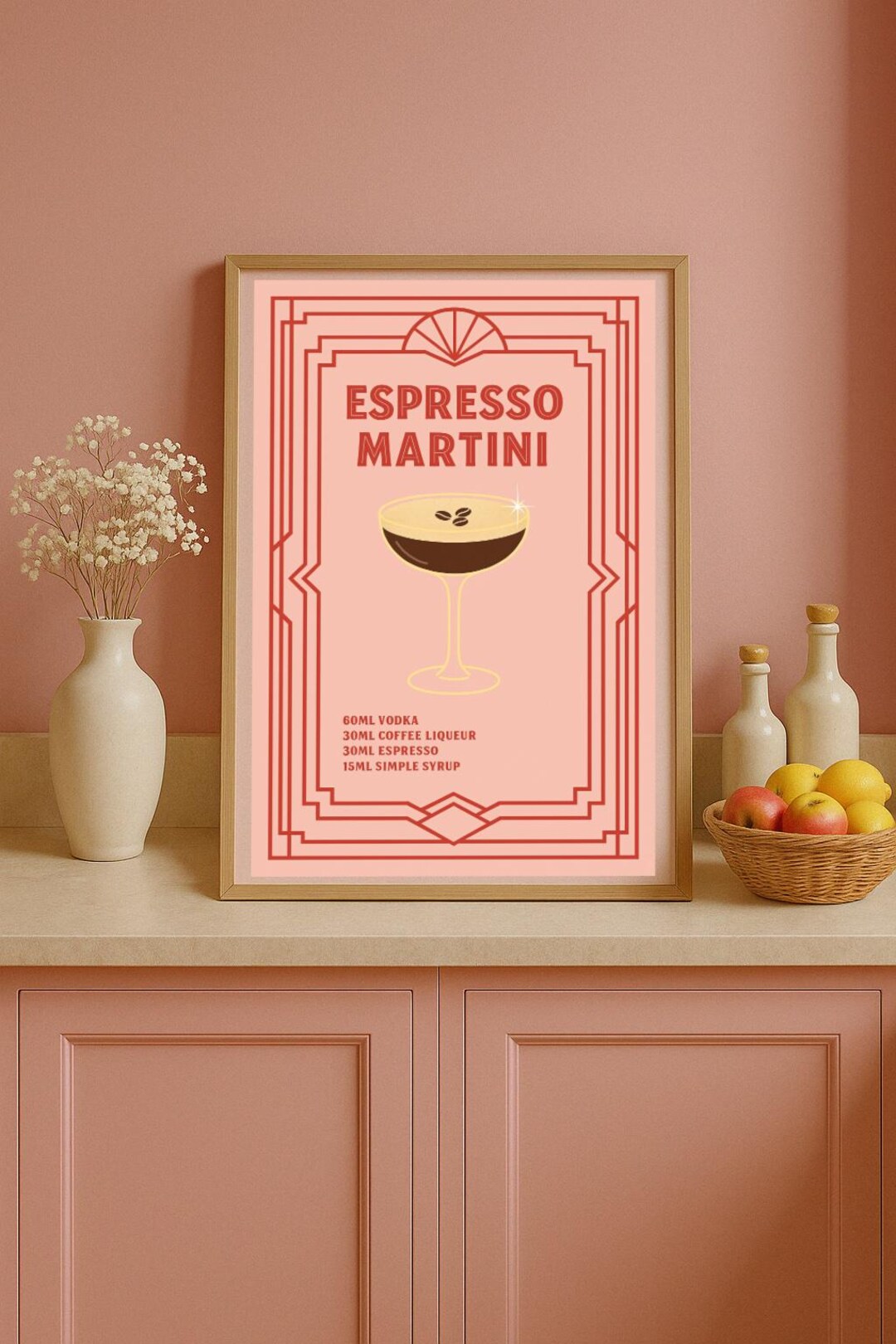 Espresso Martini – Digital Download - Cocktail Recipe Art – Retro Printable A3 A4 Wall Art ...