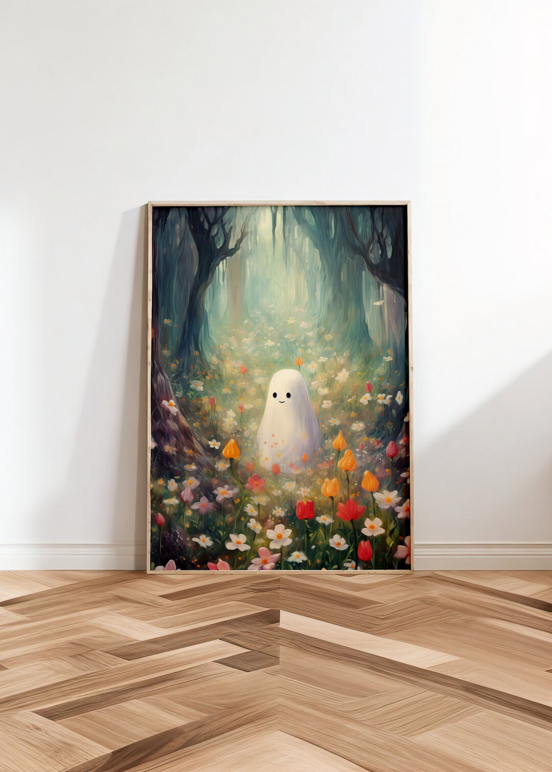 Ghost in Magical Forest Digital Print Cute Mystical Ghosts - Etsy