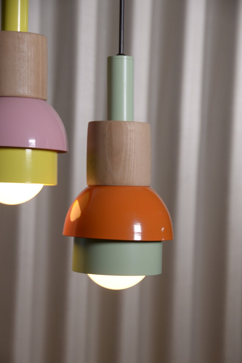 Handmade Colorful Macaron Pendant Light: Coffee Lighting - Etsy
