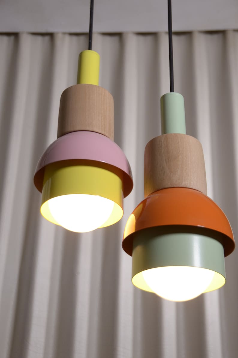 Handmade Colorful Macaron Pendant Light: Coffee Lighting - Etsy