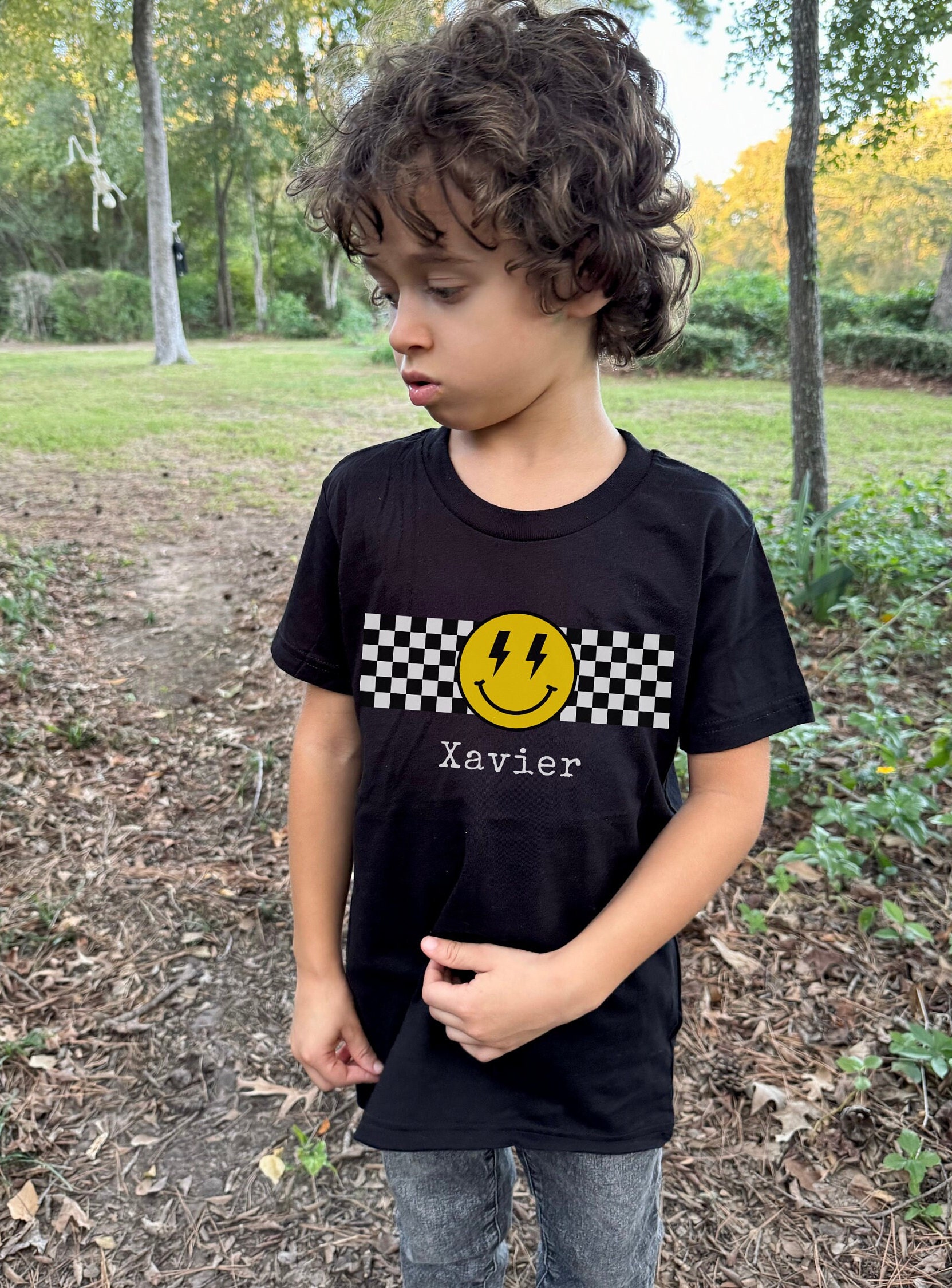 Personalized Toddler Boy & Girl Shirt, Custom Name Smiley Graphic Tee ...