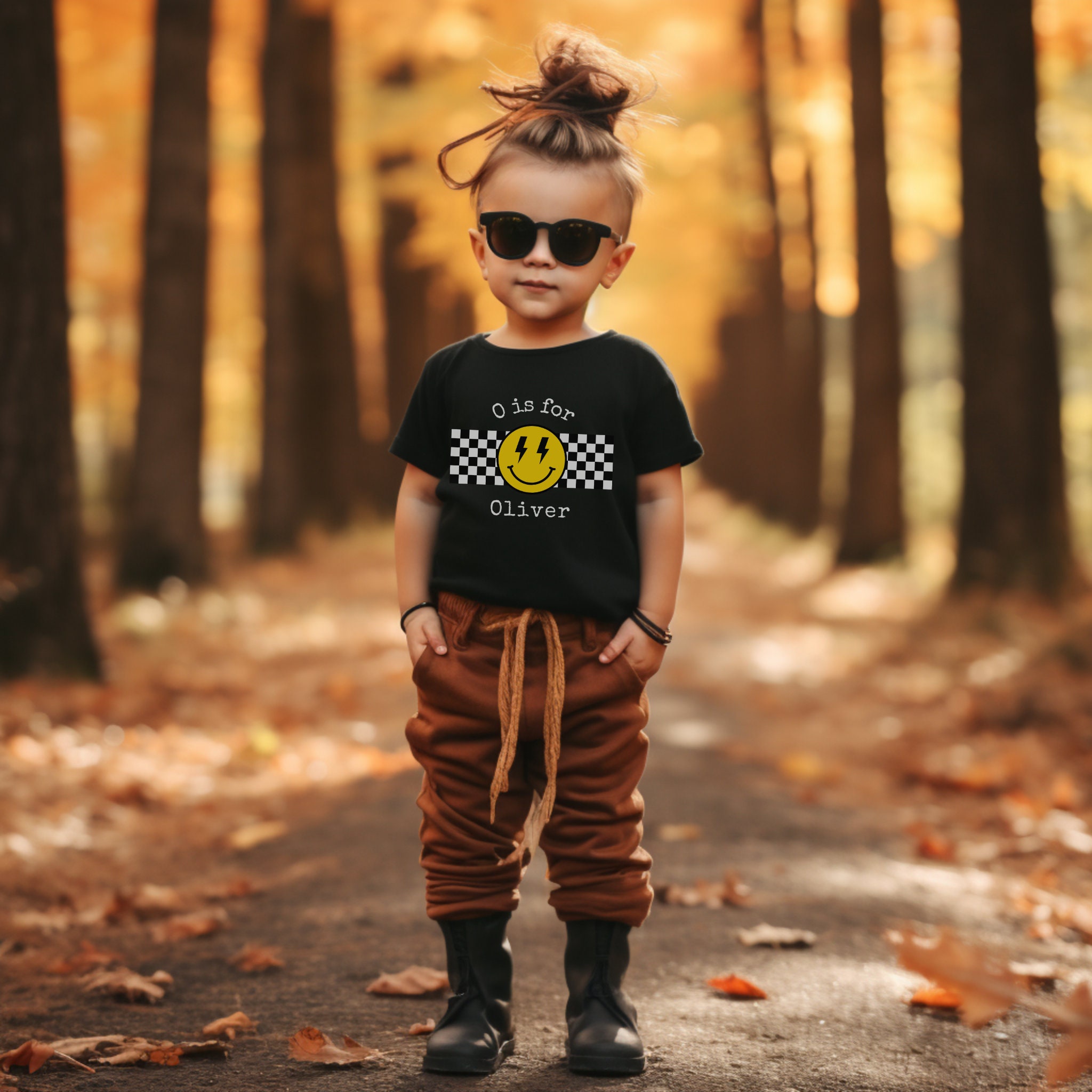 Personalized Toddler Boy & Girl Shirt, Custom Name Smiley Graphic Tee ...