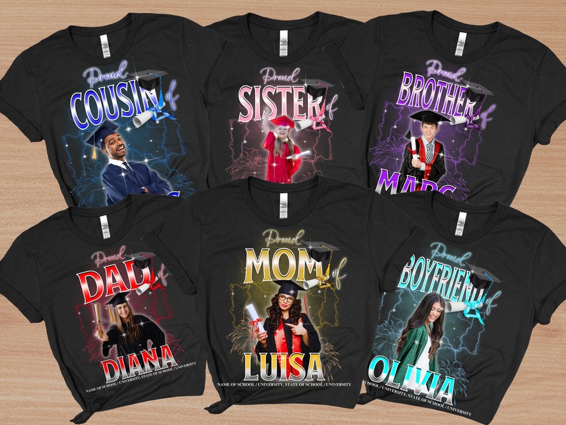 14 Graduation T Shirt Design Canva Template Bundle, 2024 Graduation T ...