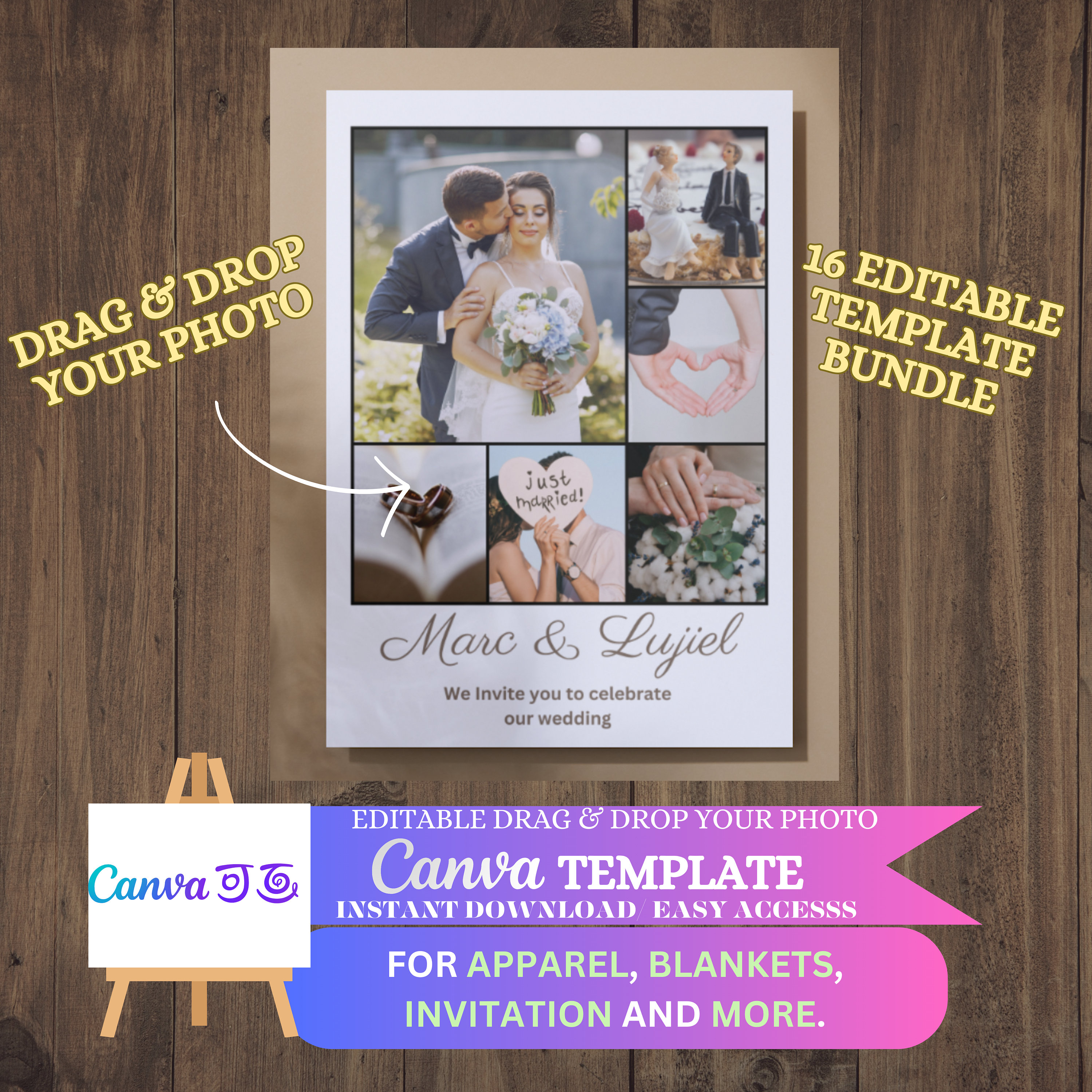 16 Editable Canva Photo Collage Template, Personalized Picture Collage ...