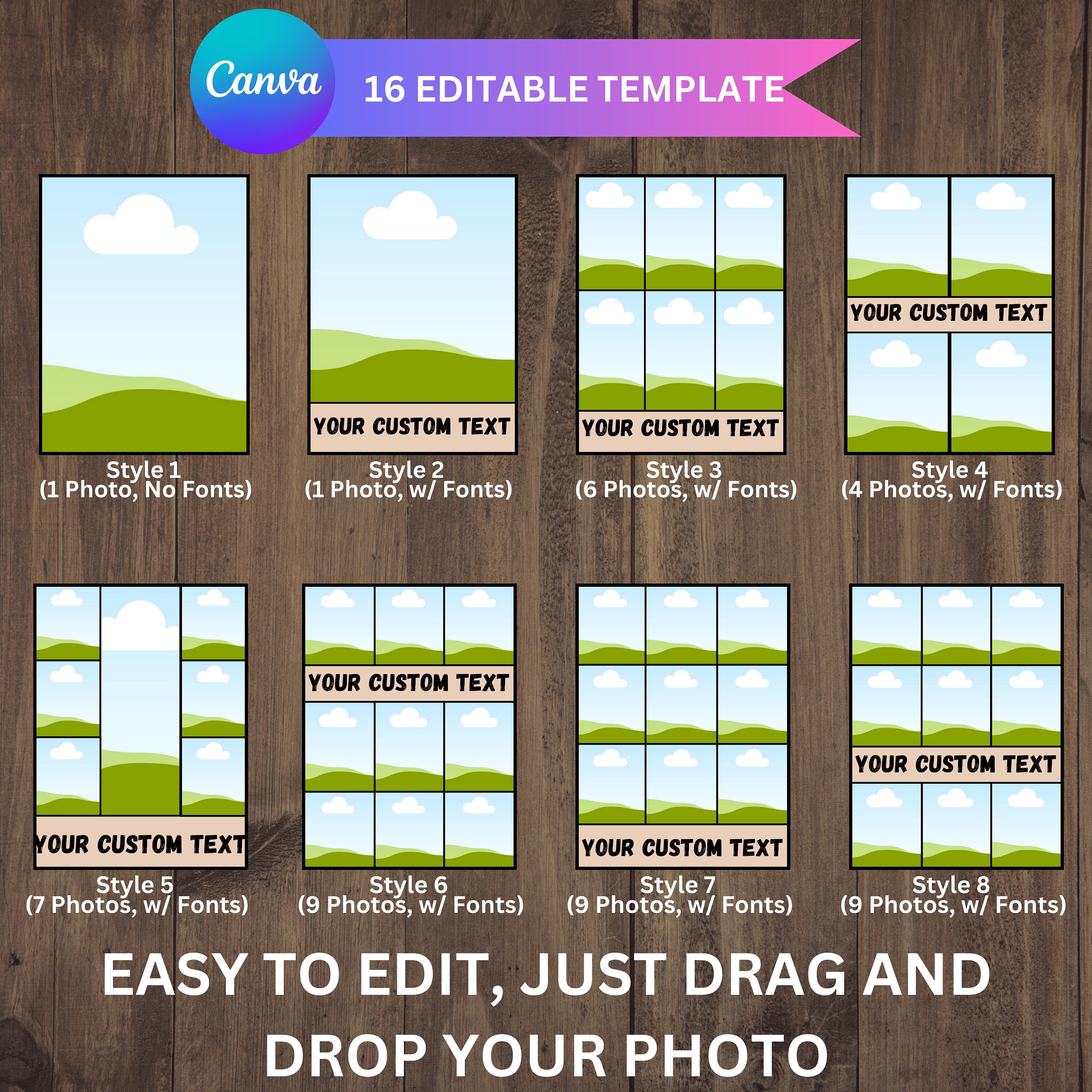 16 Editable Canva Photo Collage Template, Personalized Picture Collage ...