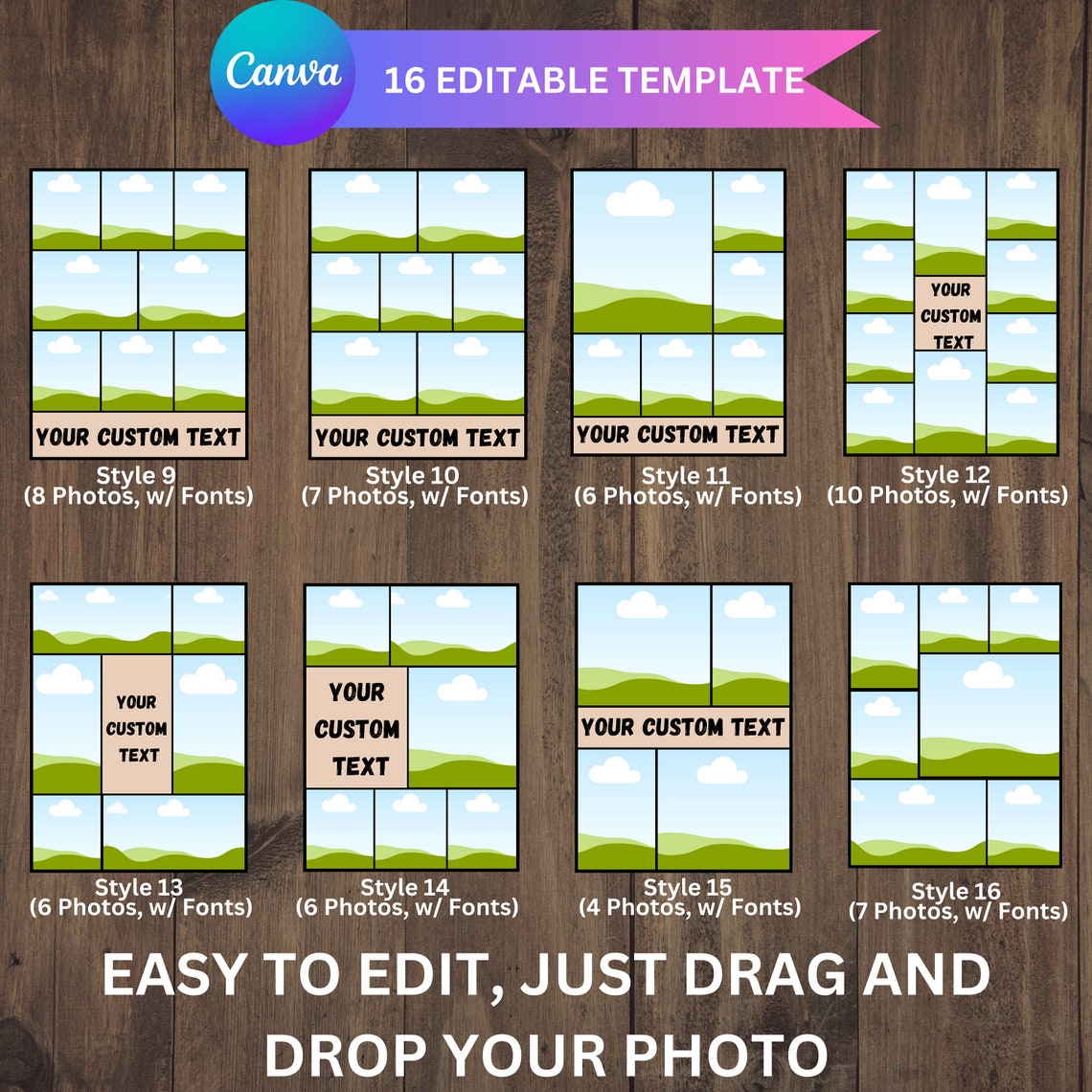 16 Editable Canva Photo Collage Template, Personalized Picture Collage ...