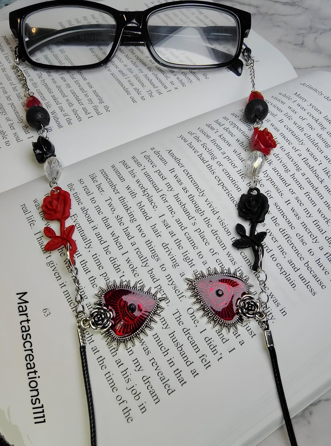 Rose Eyeglass Chain/ Goth Eyewear/ Witchy Accessories/ Sunglasses Chain ...