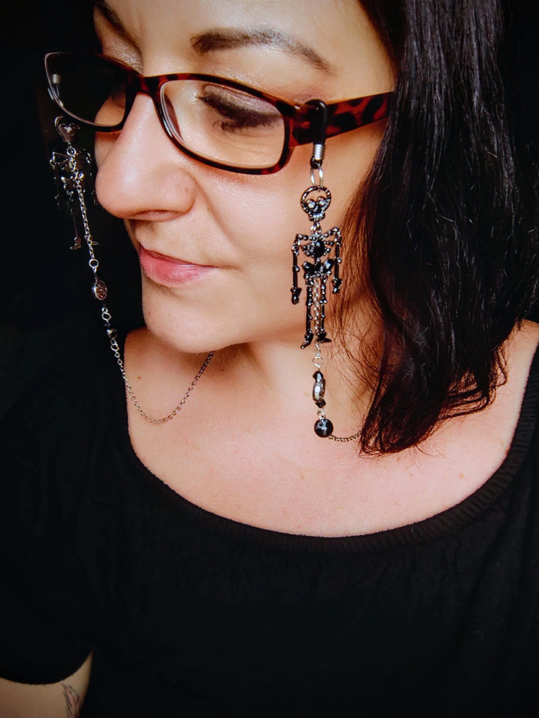 Gothic Skeleton Eyeglass Chains Gothic Glasses Strap | Halloween ...