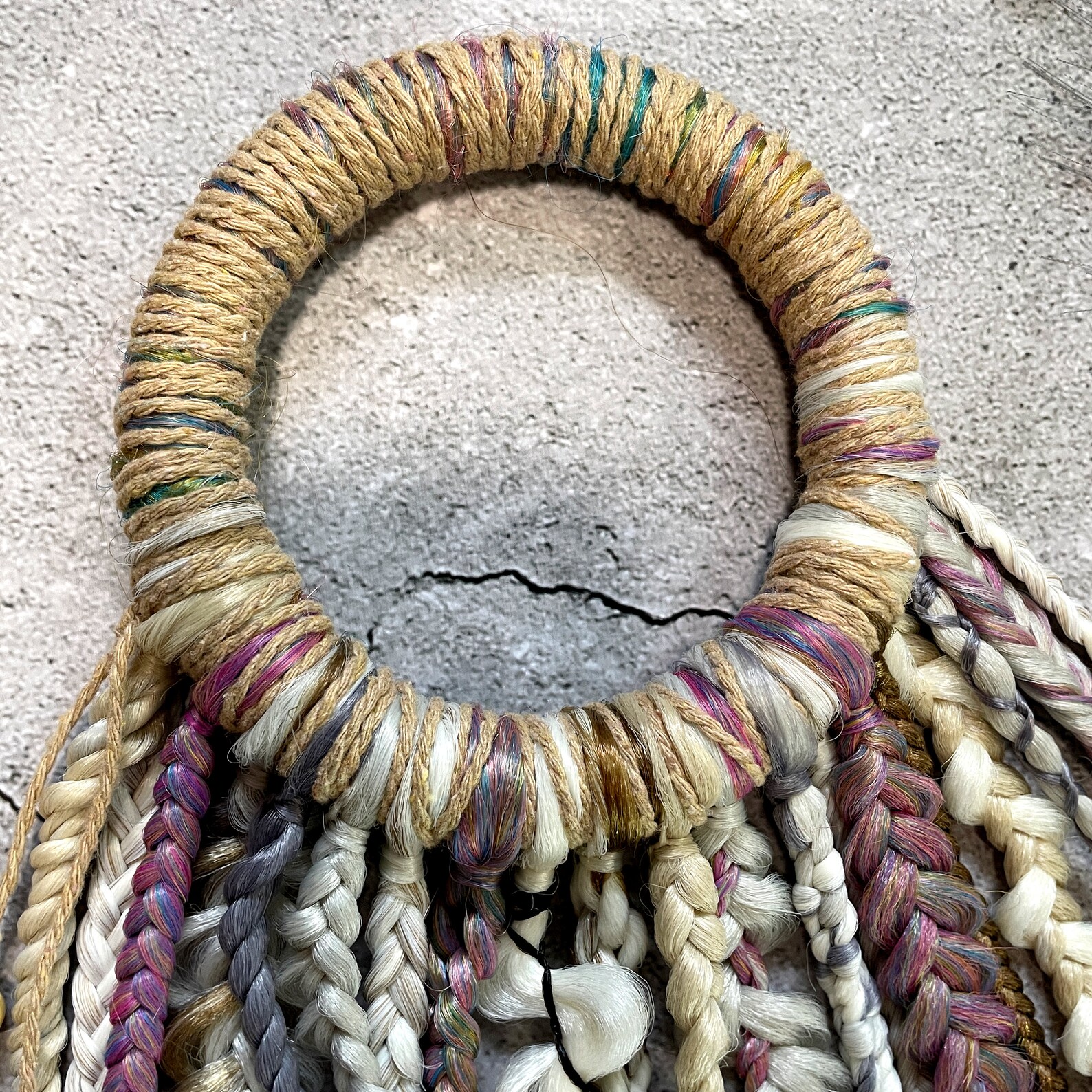 Colorful and White Braids dreads Ring in Bohemian Style With Textured ...