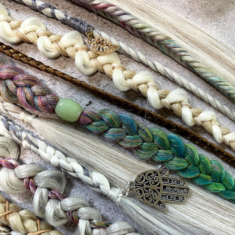 Colorful and White Braids dreads Ring in Bohemian Style With Textured Braids Synthetic Dreadlock ...