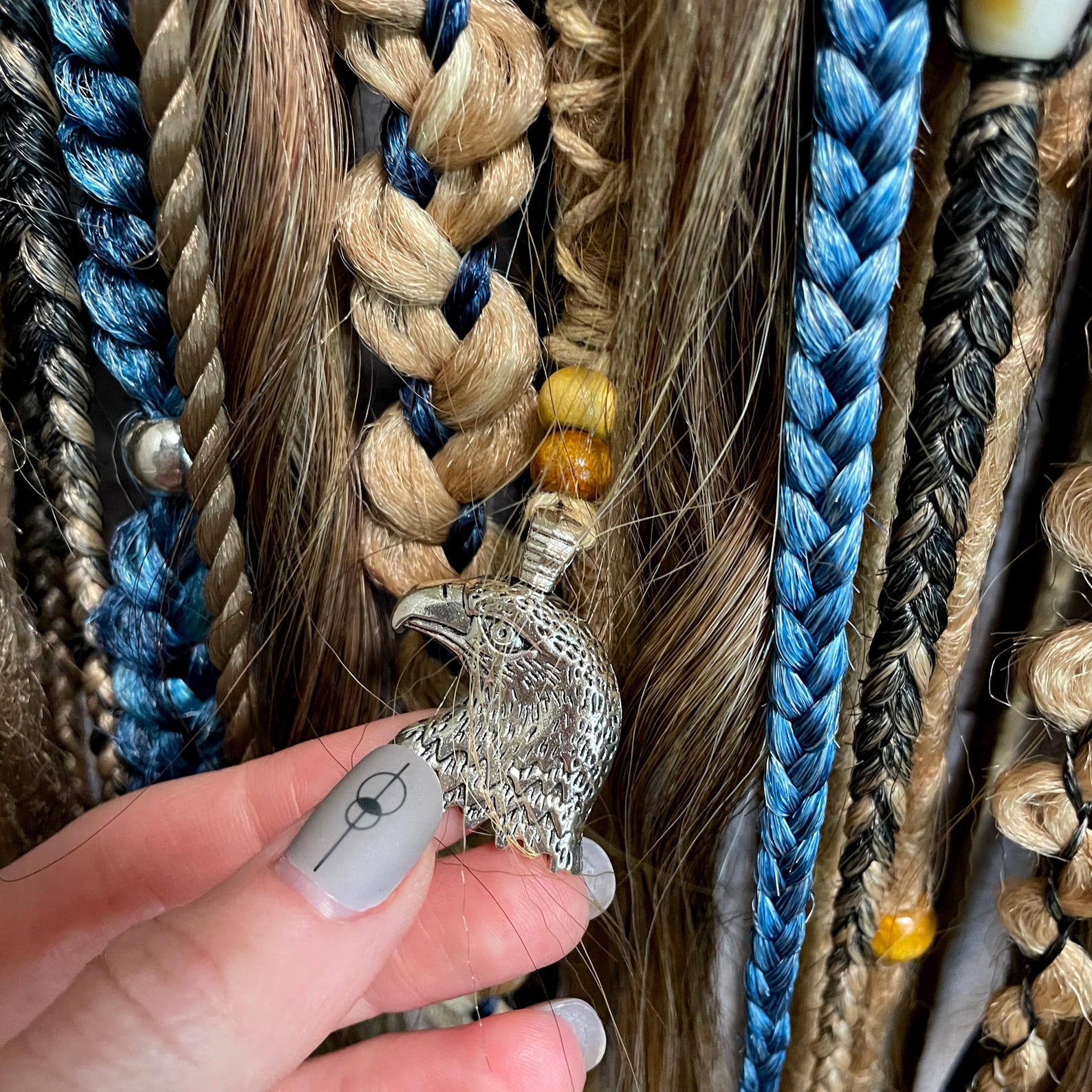 Boho Dreadlocks dreads and Braids in Brown / Blue Colors With Ocean ...