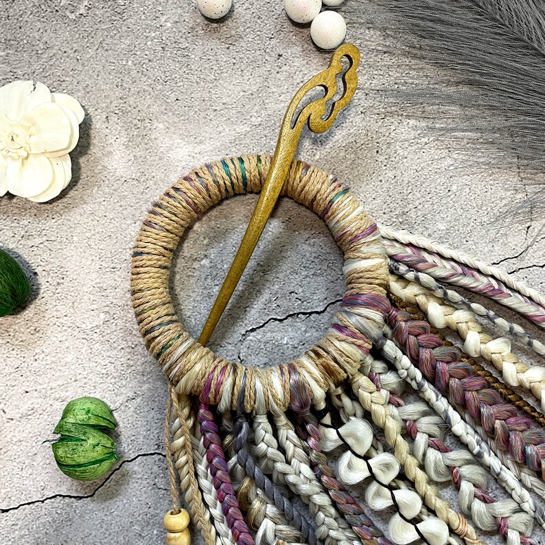 Colorful and White Braids dreads Ring in Bohemian Style With Textured ...