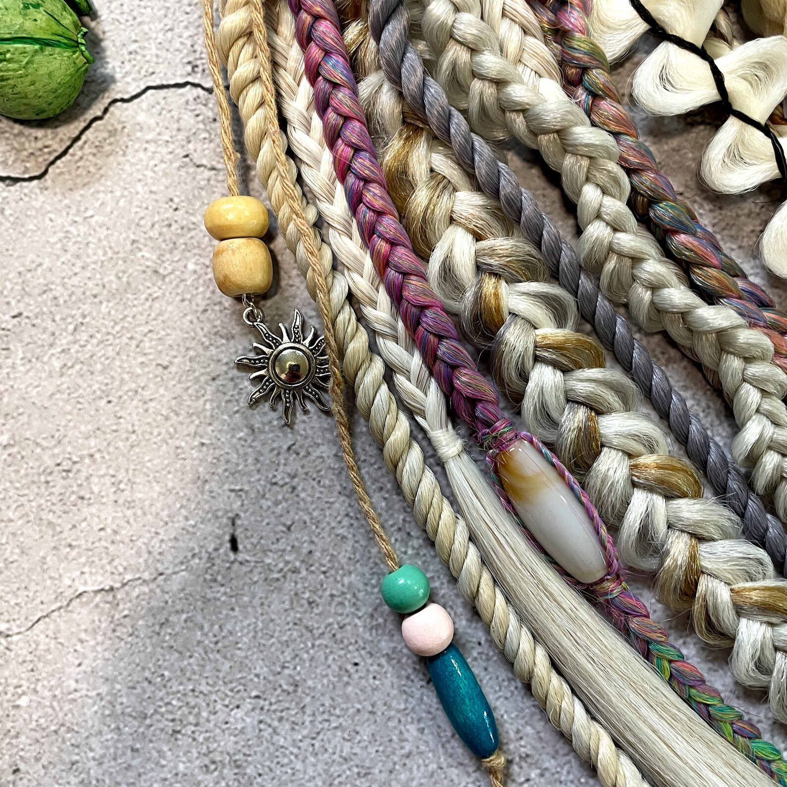 Colorful and White Braids dreads Ring in Bohemian Style With Textured ...
