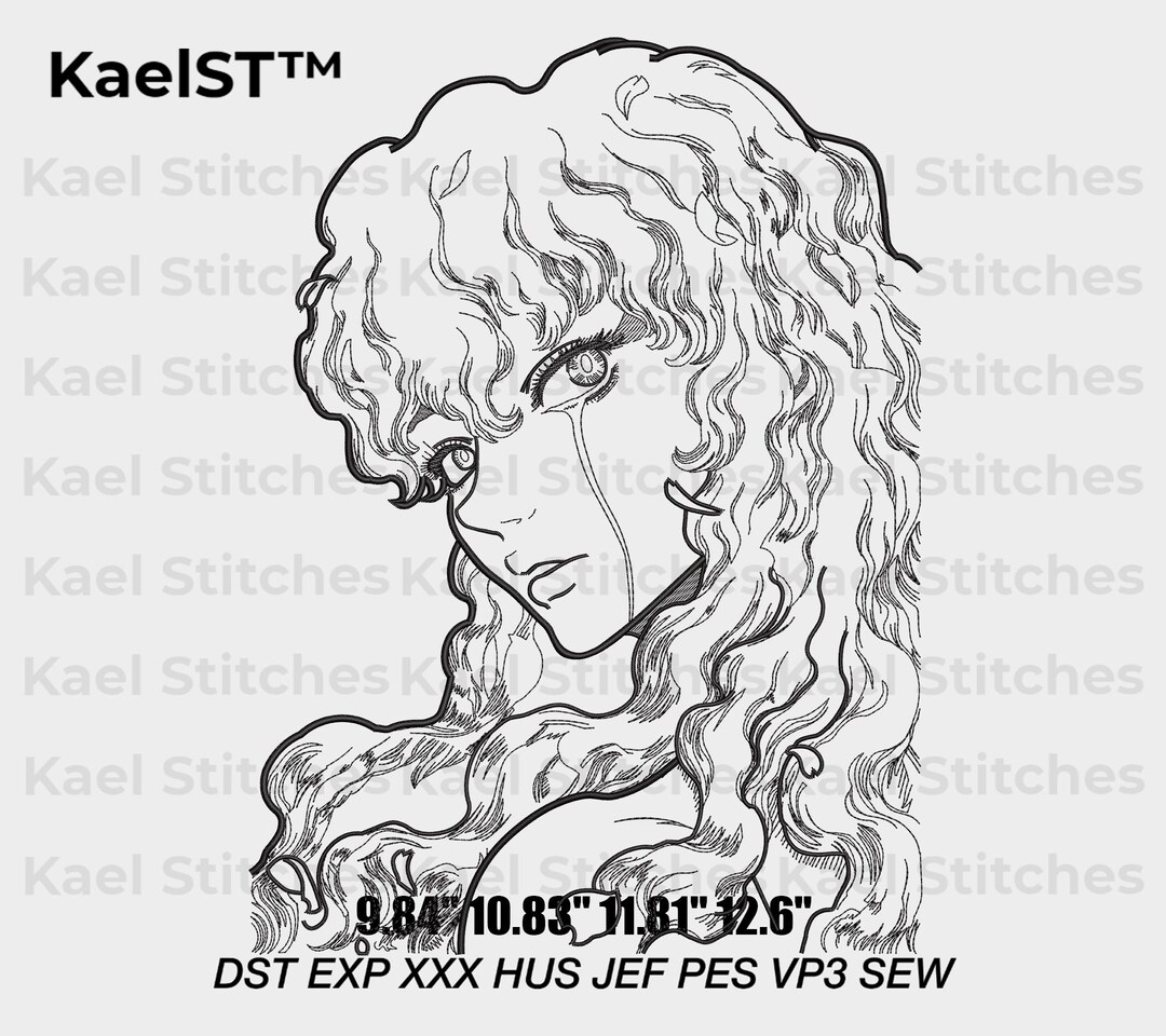 Anime Girl Embroidery Design: Machine Embroidery Pattern (digital ...