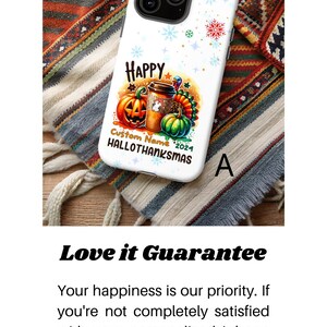 Custom Hallothanksmas Personalized Holiday Phone Case | Pumpkin, Coffee ...