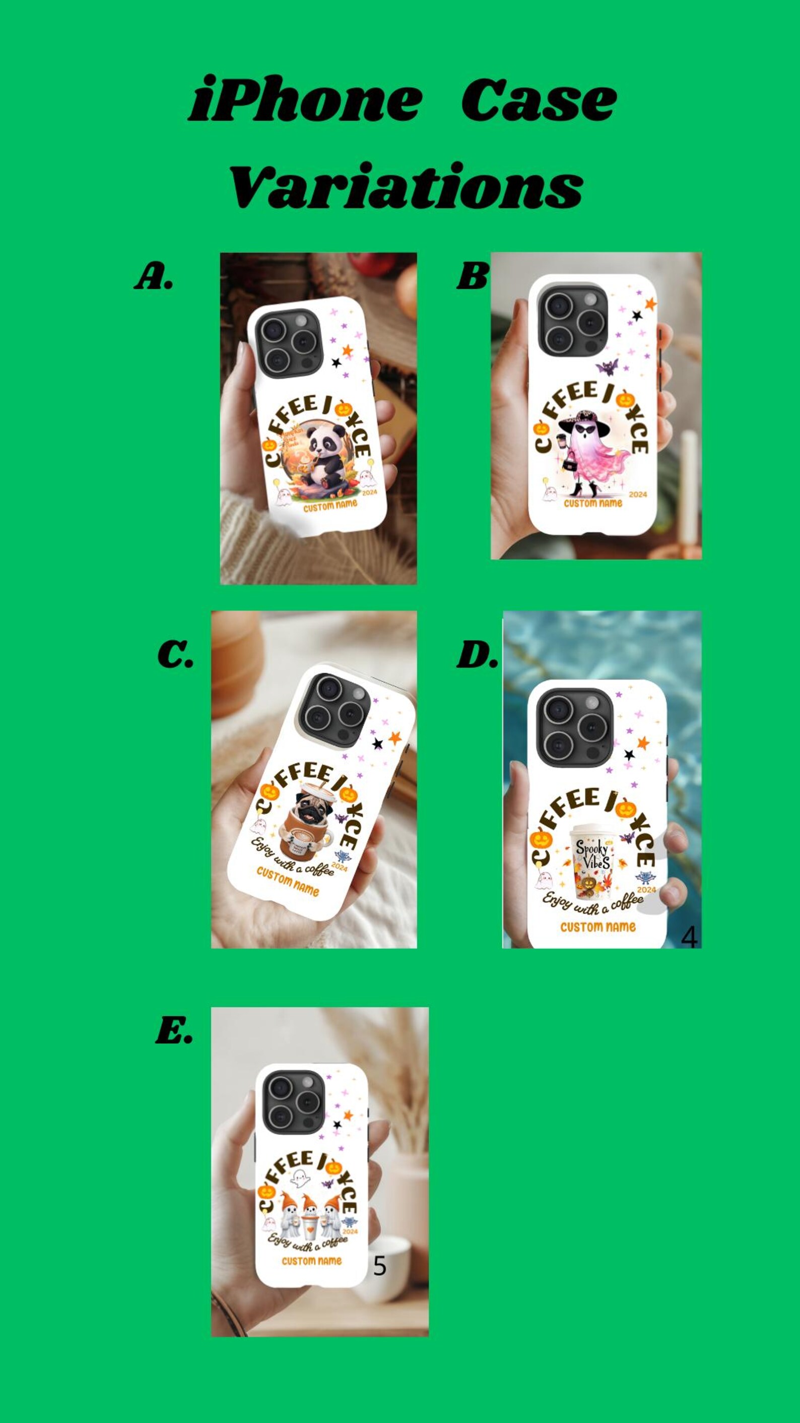 Custom Retro Pumpkin Spice Panda Phone Case – Personalized Halloween ...