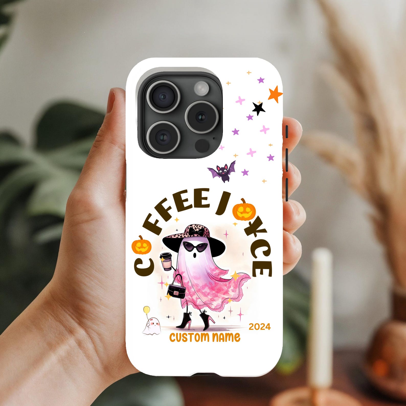 Custom Retro Pumpkin Spice Panda Phone Case – Personalized Halloween ...