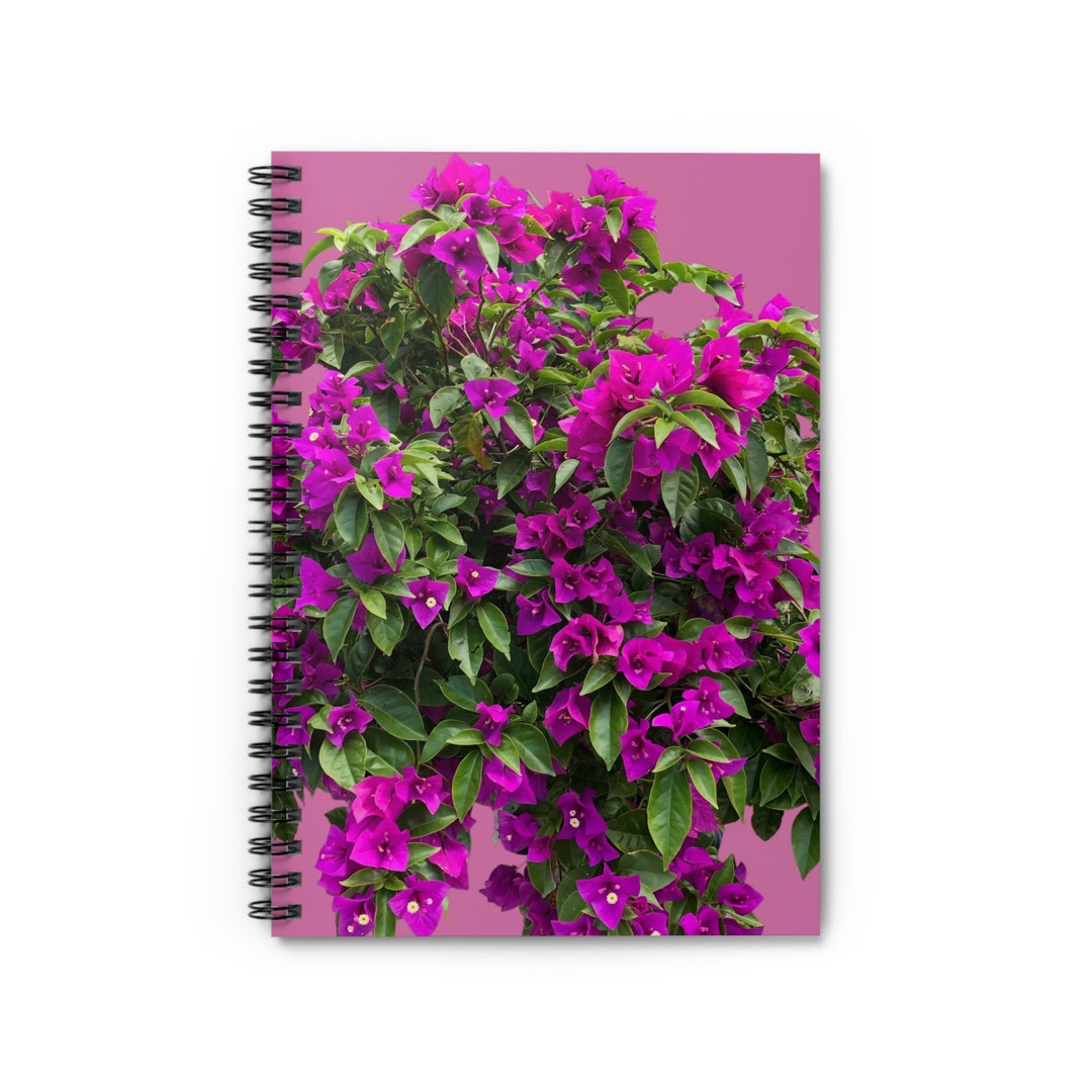 Pink Flower Photo Spiral Notebook, Ruled Line Notebook, Flower Spiral ...