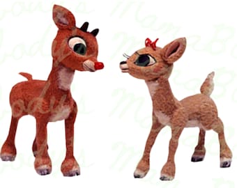 Rudolph the Red Nosed Reindeer Vintage and Santa Claus Rudolph Cartoon ...