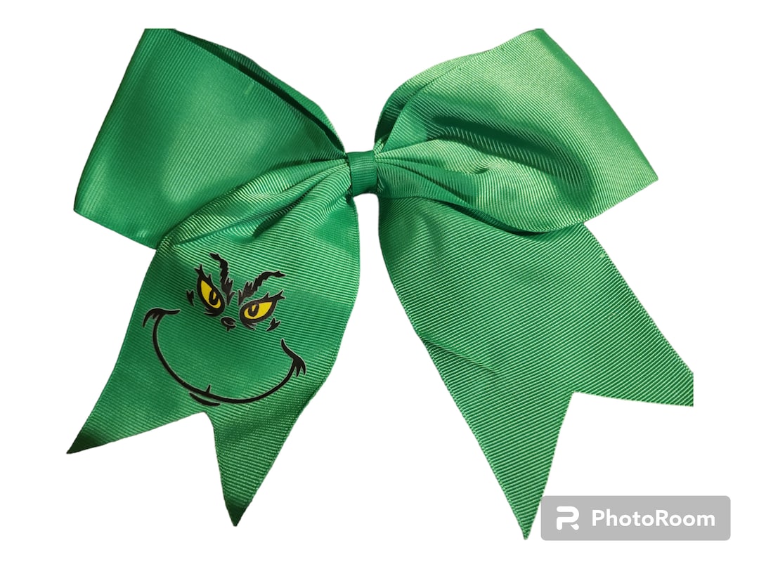 8 Grinch Green Grosgain Jumbo Cheer Hair Bow With - Etsy