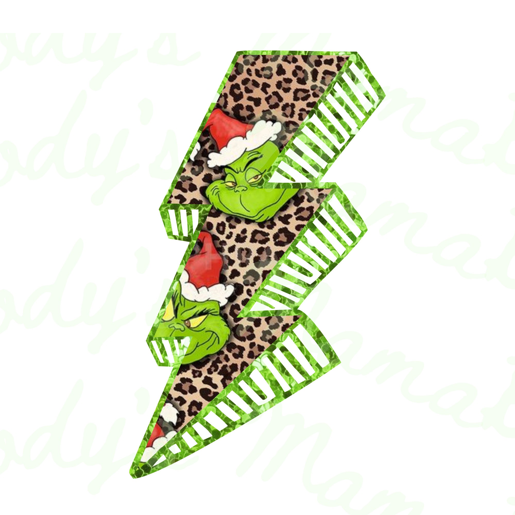 Grinch Lightning Bolt Transparent Background PNG Digital Design File ...