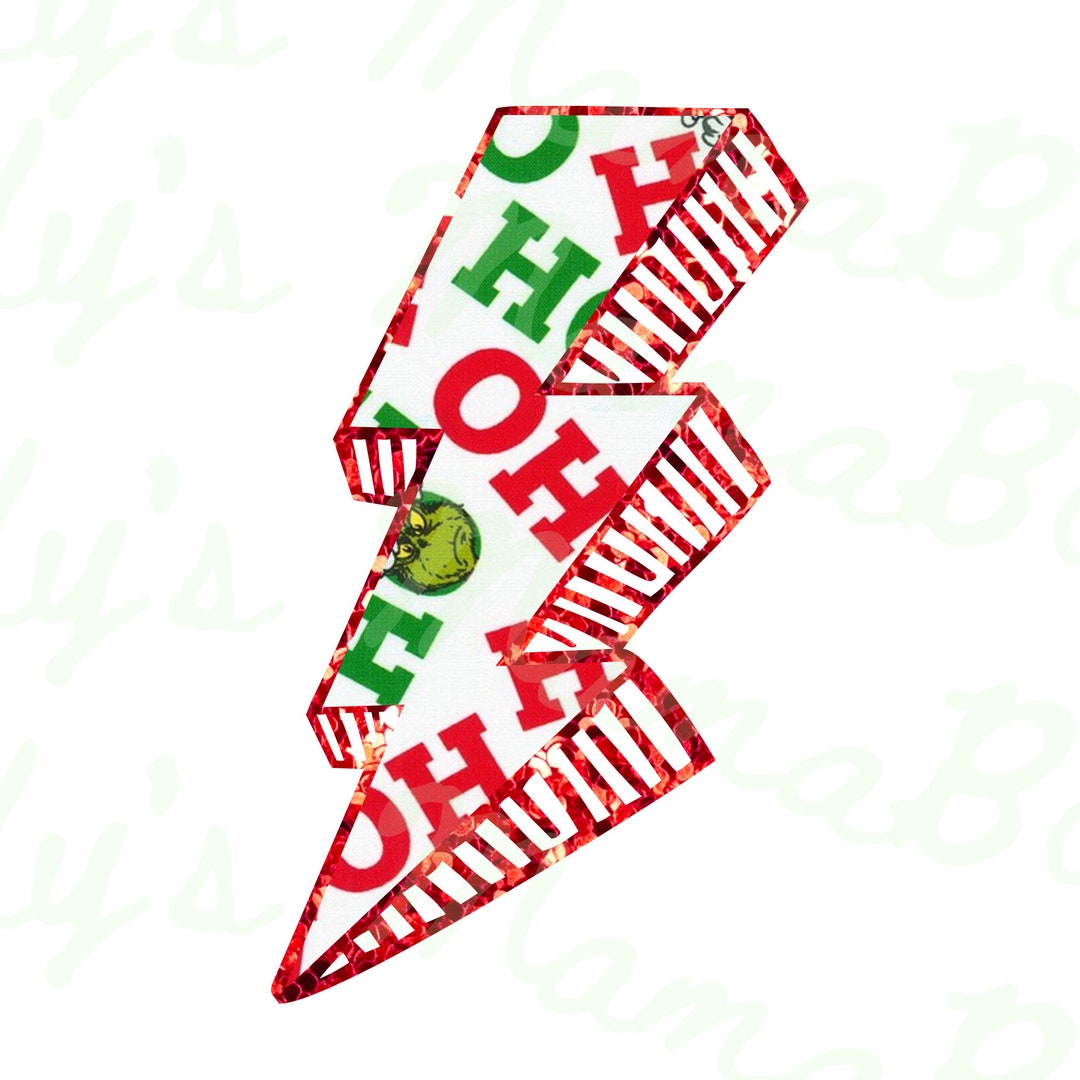Grinch Lightning Bolt Transparent Background PNG Digital Design File ...