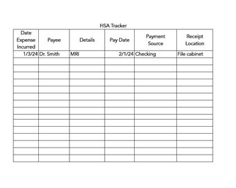 HSA Health Savings Account Cost Tracker Excel Spreadsheet - Etsy