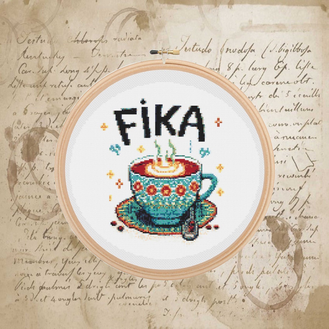 FIKA Time Cross Stitch Pattern Embroidery - Etsy