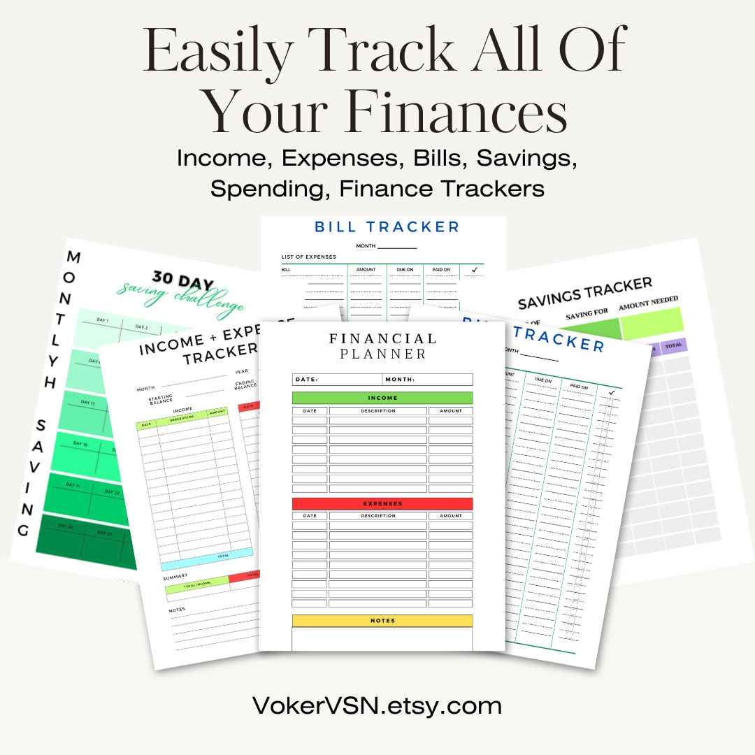 Editable Finance Tracker Bundle Digital PDF, Fillable Budget Tracker ...