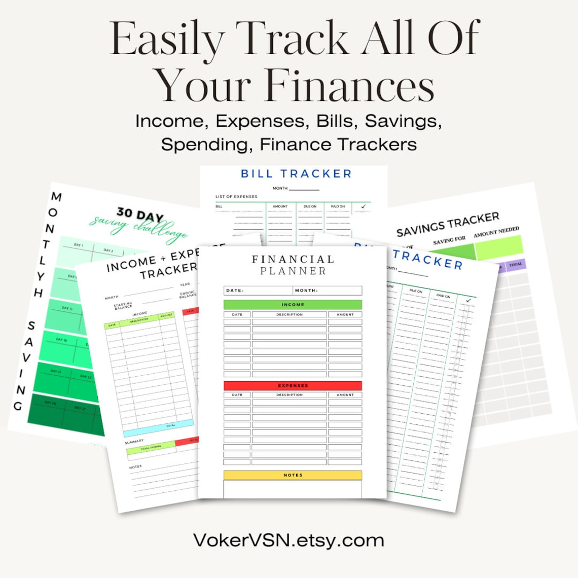 Editable Finance Tracker Bundle Digital PDF, Fillable Budget Tracker ...