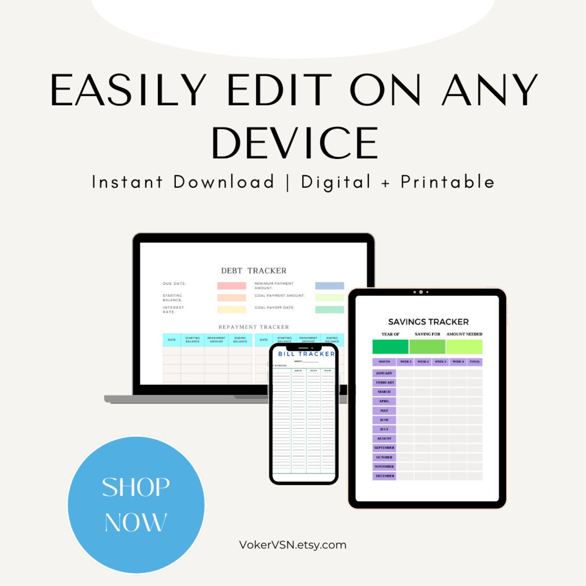 Editable Finance Tracker Bundle Digital PDF, Fillable Budget Tracker ...