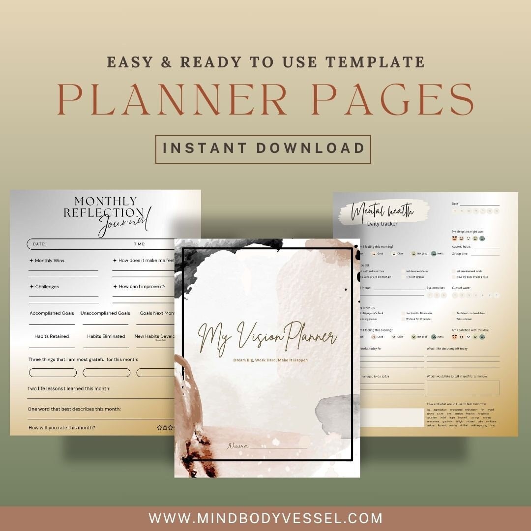 Easy and Ready to Use Template Visual Planner Journal - Etsy