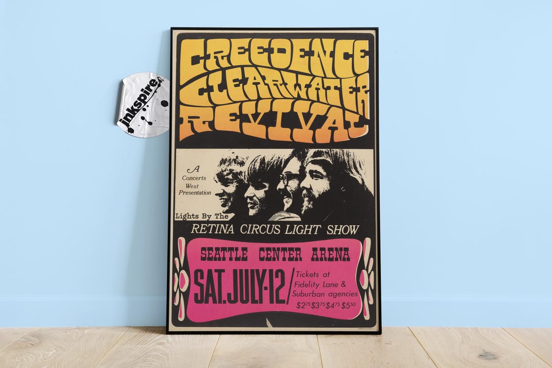Creedence Clearwater Revival Poster: Retro Rock Concert Art - Etsy