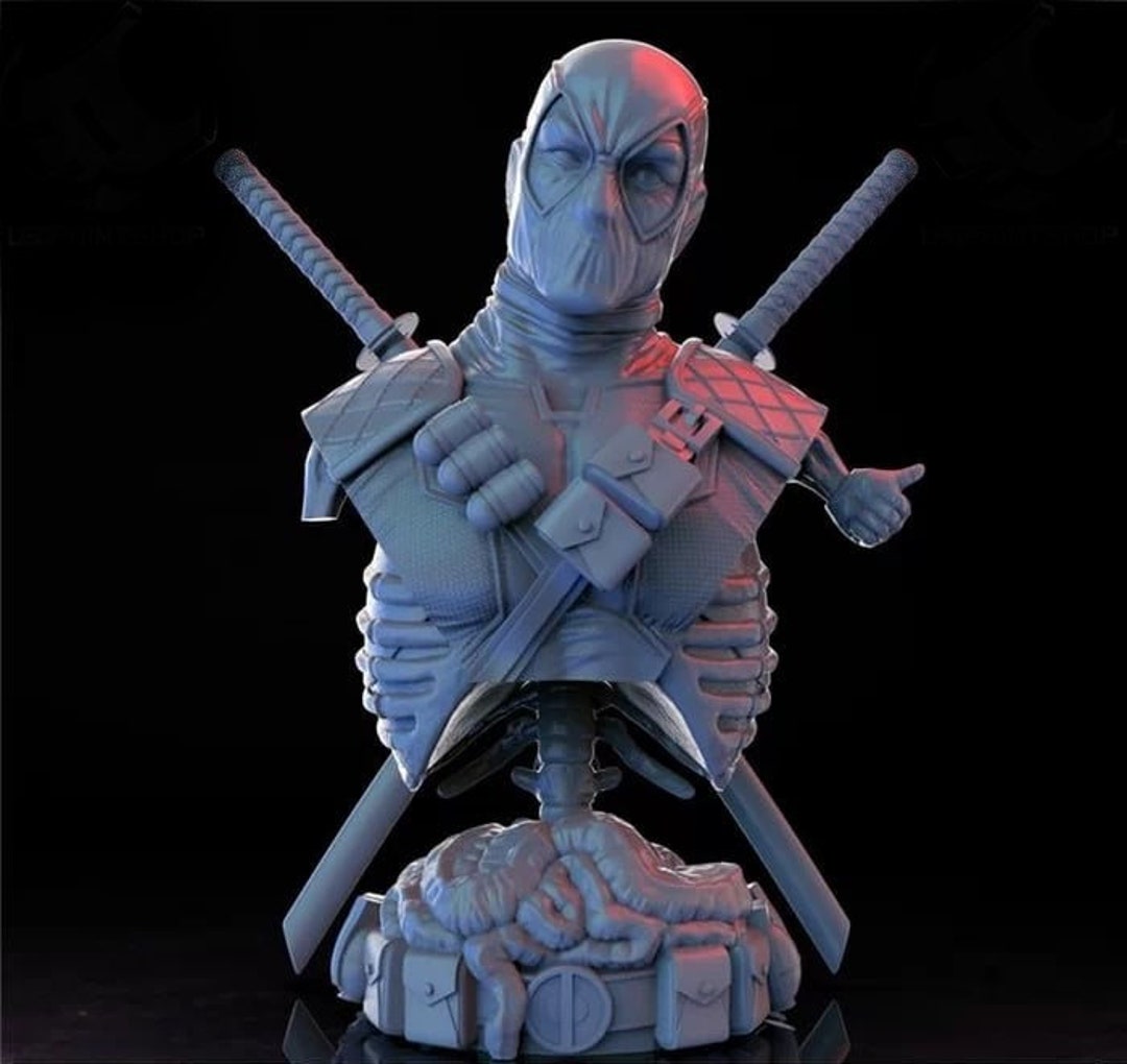 Deadpool Bust model 3D STL File for 3D Printers Print Ready - Etsy France