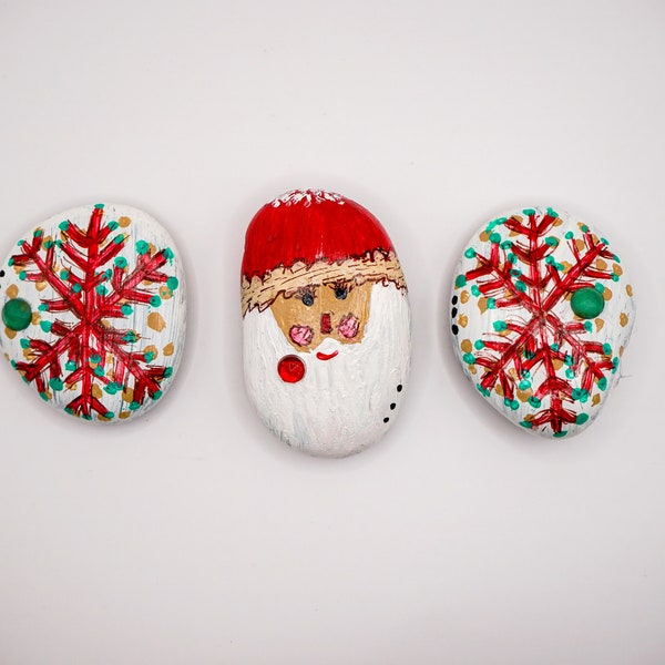 Christmas Painted Rocks - Etsy
