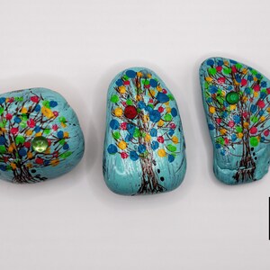 Trees Painted Rocks - Etsy