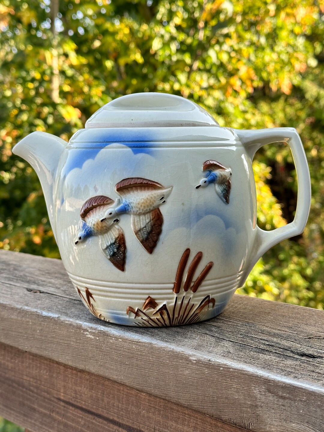 Porcelier Mid-century Geese Teapot - Etsy