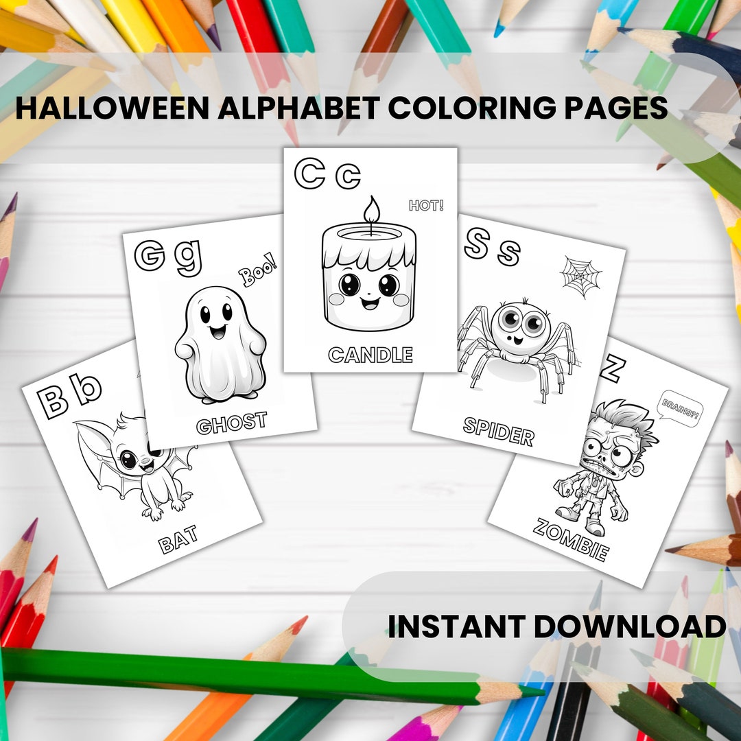 Halloween Coloring Book Kawaii for Kids With Halloween and Fall Design ...