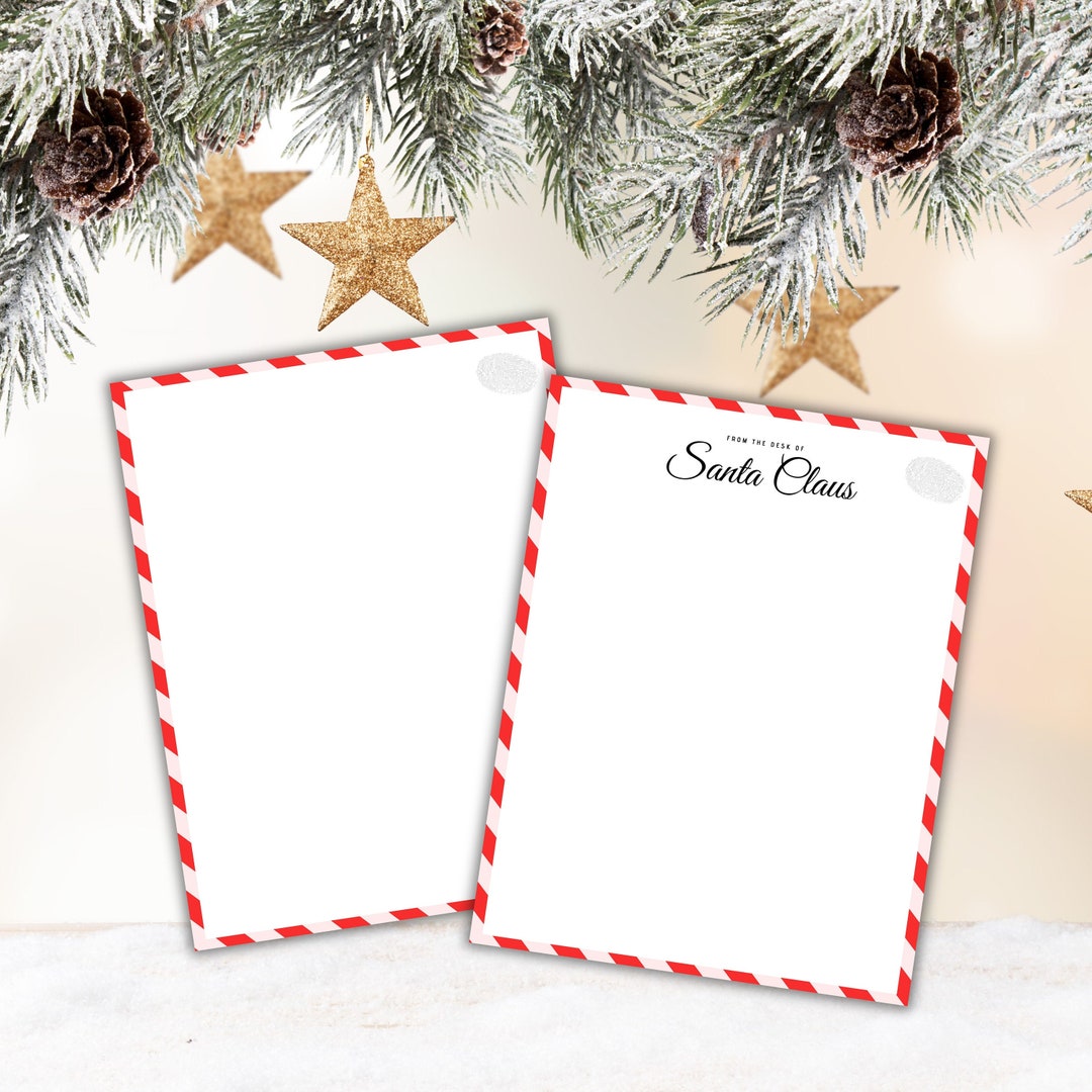 Letter From Santa Printable Blank Pages With 5 Different Features ...