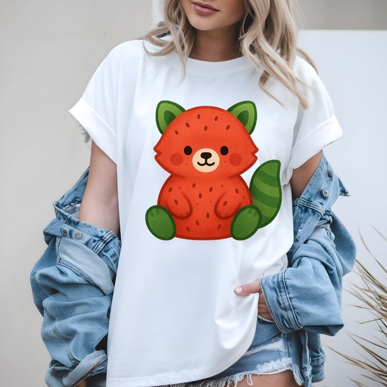 Red Panda Strawberry PNG | Cute Kawaii Fruit Animal Clipart for ...