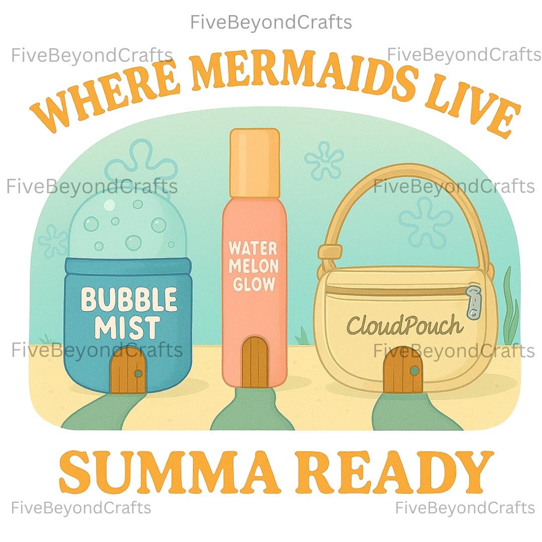 Where Mermaids Live PNG – Trendy Girl Summer Digital Design for T ...