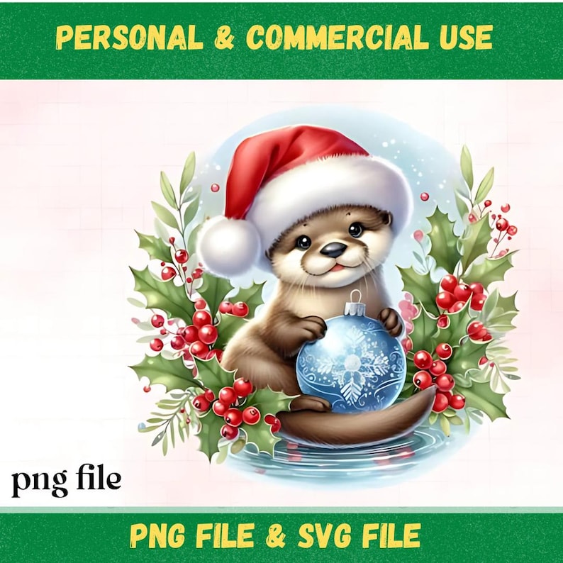 Christmas Otter Clipart PNG, PNG File, Holiday PNG File, Funny Saying ...