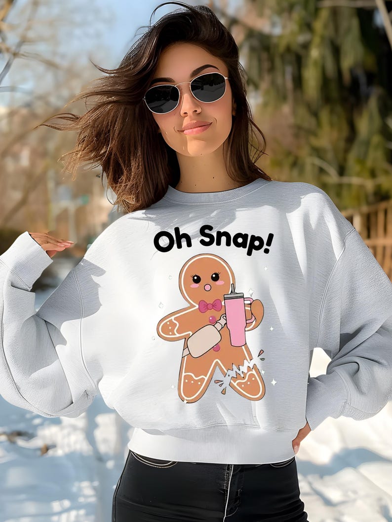 Oh Snap Cute Gingerbread Man, PNG File, Holiday PNG File, Funny Saying ...