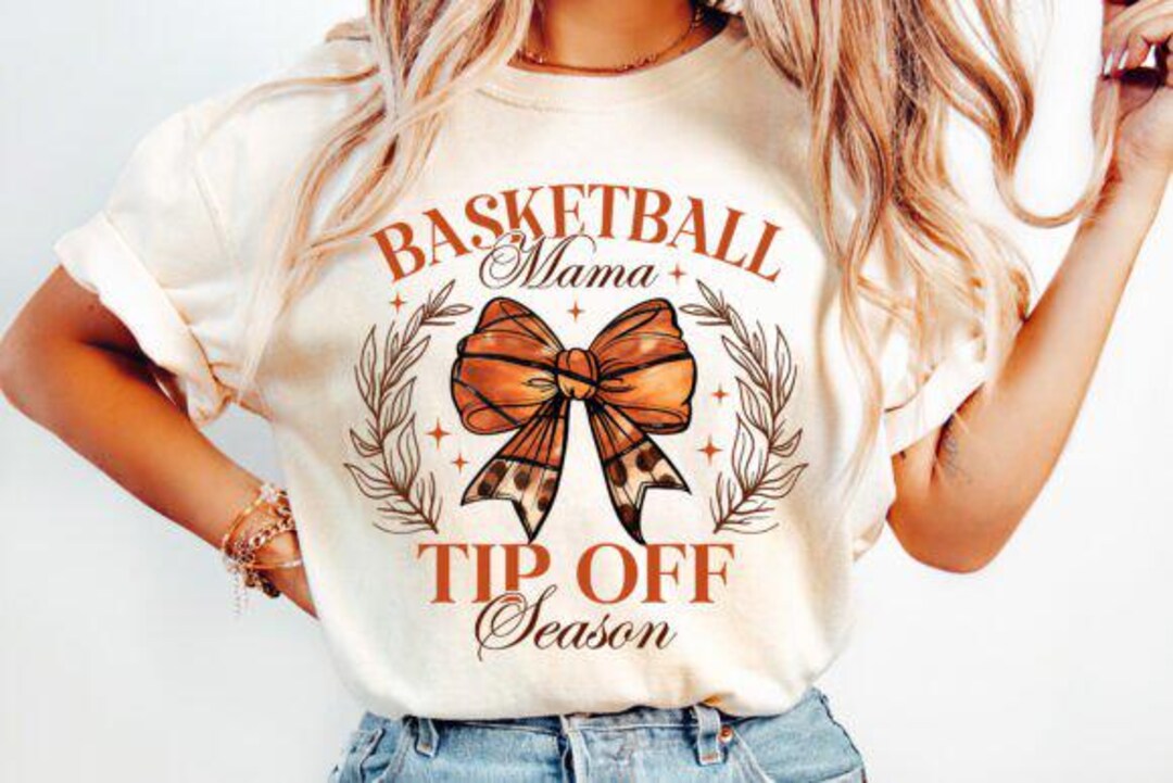 Tip off Basketball Coquette Bow PNG Sweatshirt for Mom, Gift for Her ...